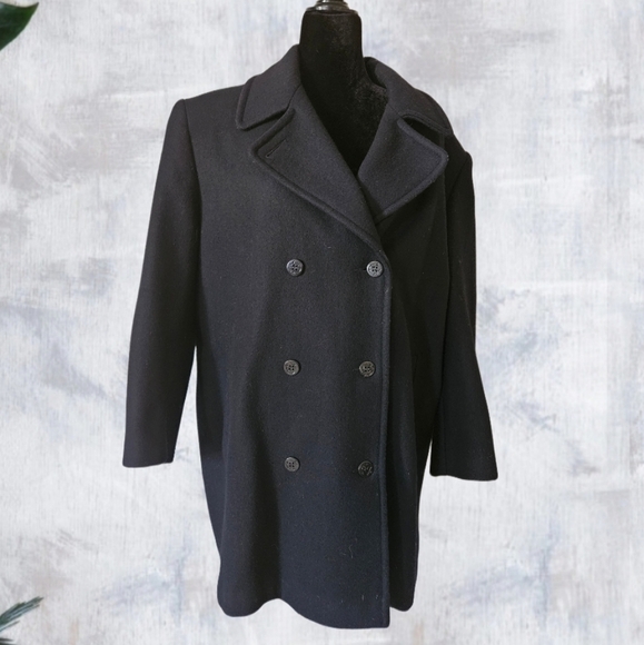 Herman Kay | Jackets & Coats | Herman Kay Navy Wool Coat Minimalist ...